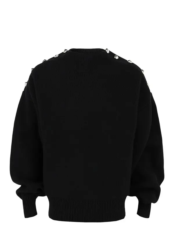 FERRAGAMO Cable Knit Sweater With Metal Buttons - Black