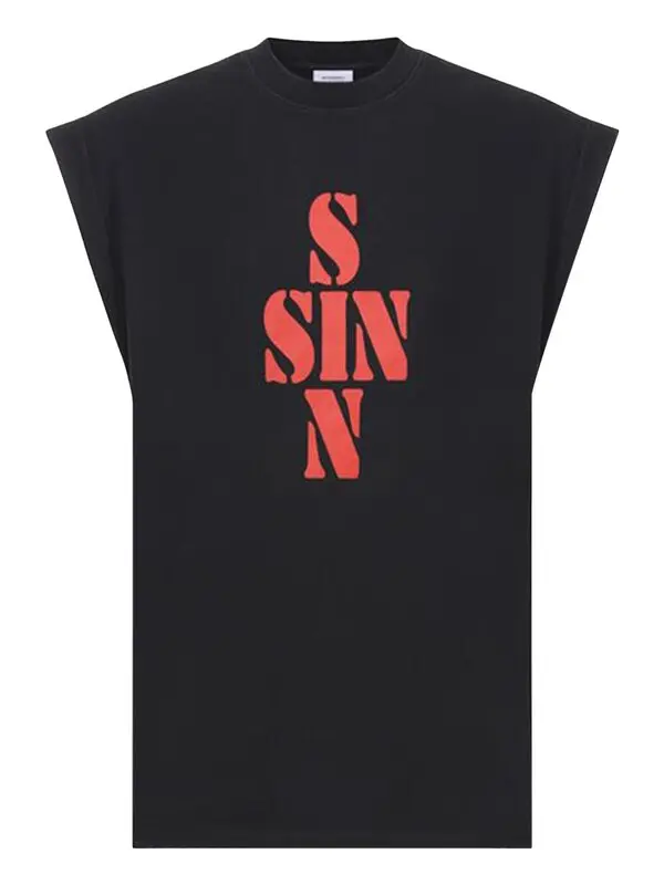 Vetements Sin Sleeveless T-shirt - Black