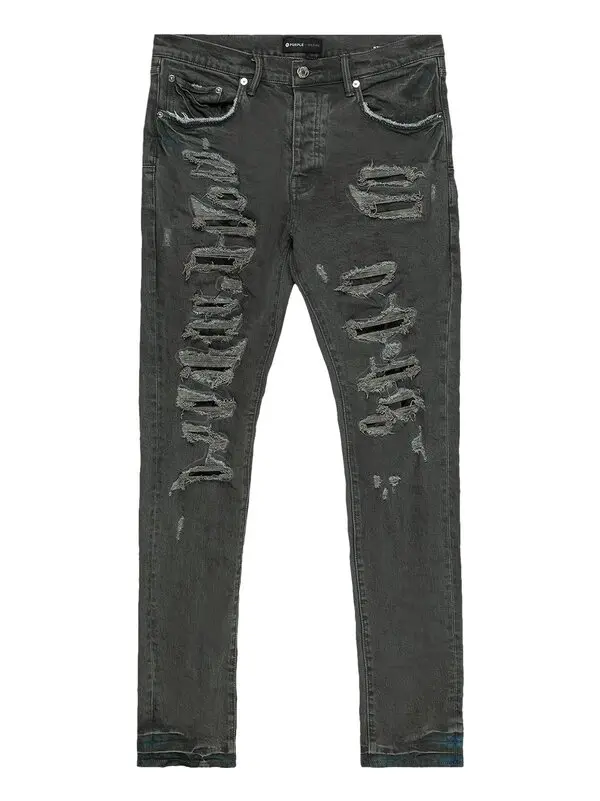 PURPLE BRAND Destroy Repair Jeans - Black
