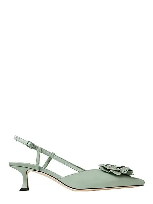 JIMMY CHOO Mimmi 50 Sling-back Leather Heeled Courts - Verde/verde