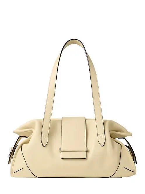 JIMMY CHOO Bar Holdall Medium Leather Shoulder Bag - Buttermilk/shiny Gol