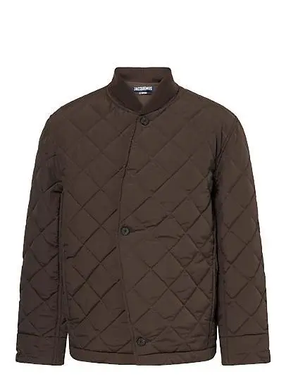 Jacquemus Le Blouson Basti Quilted Woven Jacket - Dark Brown