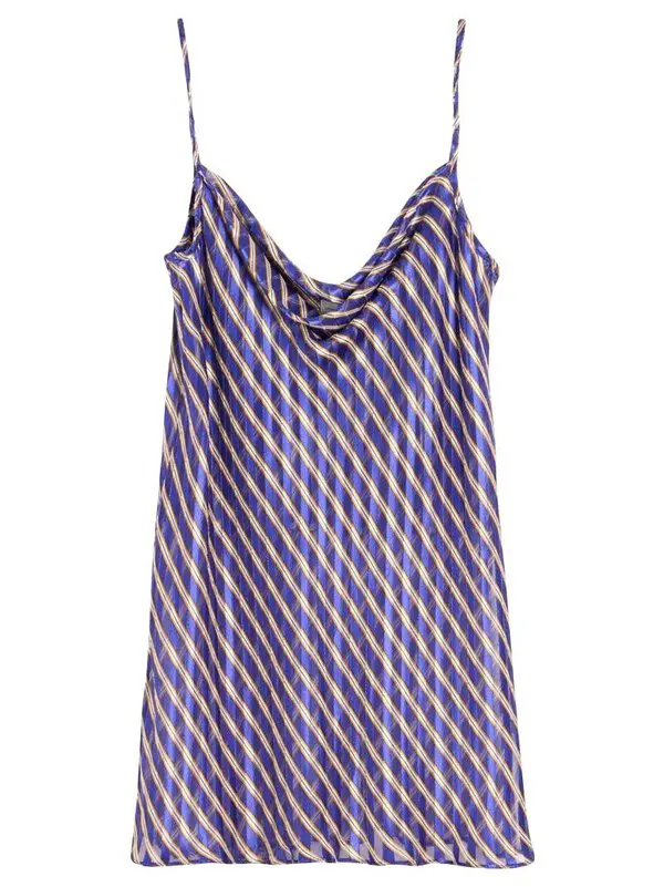 Dries Van Noten Daira Devoré Diagonal Stripe Slipdress - Purple