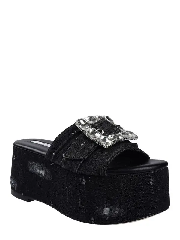 ZIGI Alena Platform Wedge Slide Sandal - Black