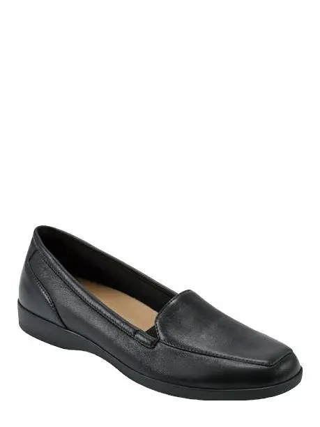 Easy Spirit Moc-toe Leather Flat - Black Comb