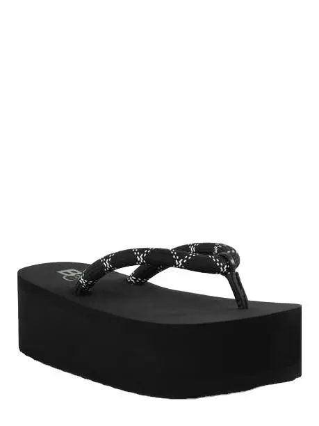 Bc Footwear Pretty Penny Platform Sandals - Black/white Rope