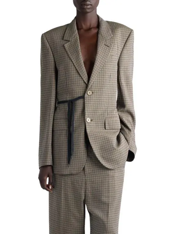 Balenciaga Check Tie Blazer - 2866 Khaki/brown
