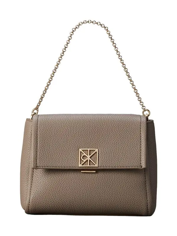 Calvin Klein Emblem Logo Pebble Crossbody Bag - Desert Taupe