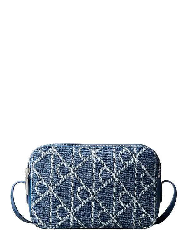 Calvin Klein Denim Camera Bag With Logo - Denim Medium Wash