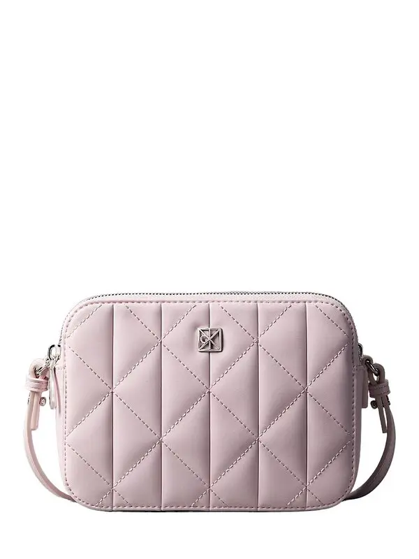 Calvin Klein Quilted Emblem Logo Camera Bag - Cradle Pink