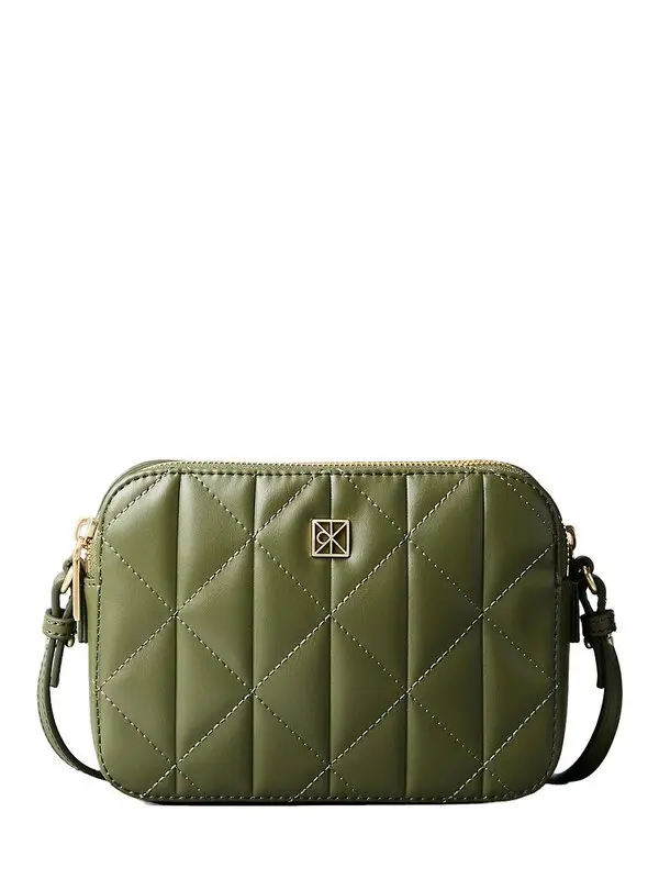 Calvin Klein Quilted Emblem Logo Camera Bag - Cypress