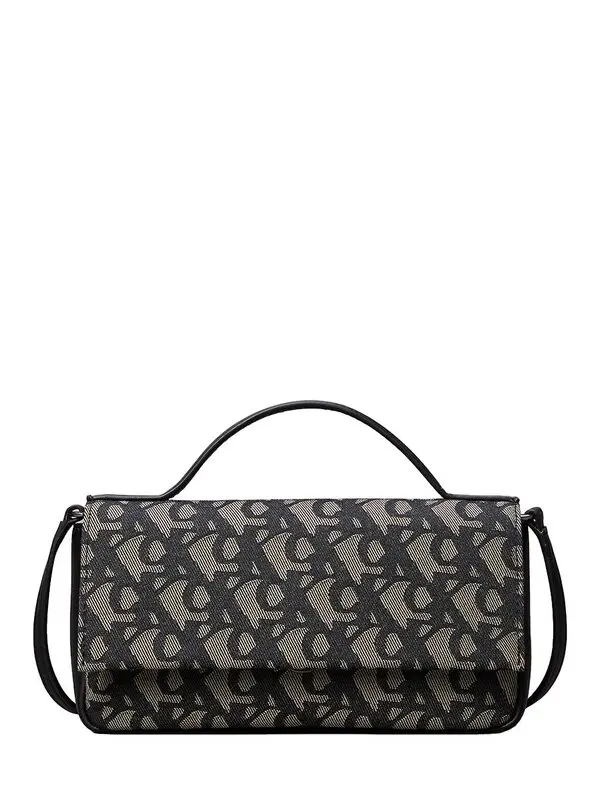 Calvin Klein Monogram Flap Crossbody Bag - Black / Lotus Beige Aop