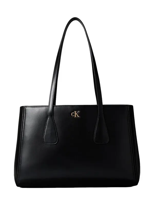 Calvin Klein Monogram Medium Work Tote Bag - Black