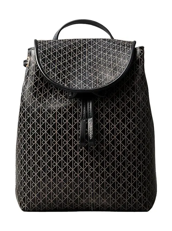 Calvin Klein Allover Emblem Logo Backpack - Black Aop