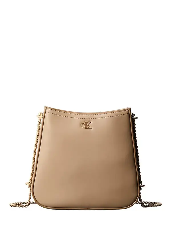 Calvin Klein Monogram Chain Saddle Bag - Desert Taupe