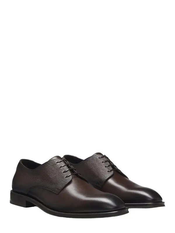 BOSS Leather Derby Shoes - Dark Brown