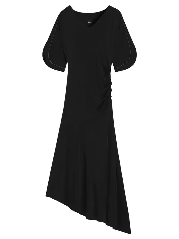 BOSS Jersey Dress With Slit Sleeves - Black