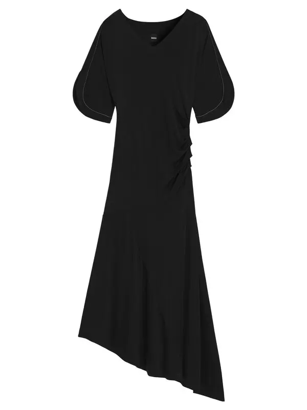 BOSS Jersey Dress With Slit Sleeves - Black