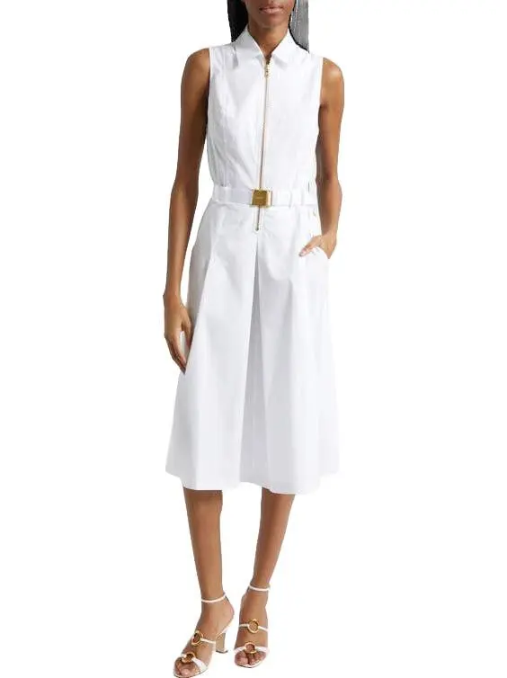 L'Agence Kylo Belted Shirtdress - White