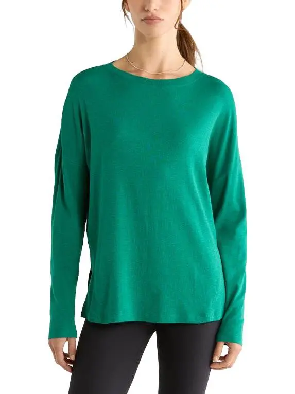 Zella Ease Up Long-sleeve T-shirt - Green Glade