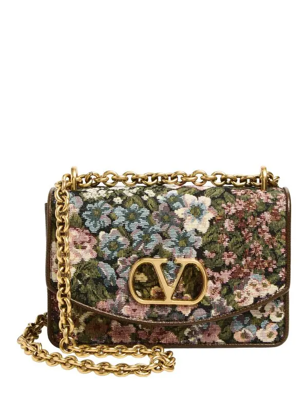 Valentino Garavani Small Devain Floral Jacquard Shoulder Bag - Multi Pink