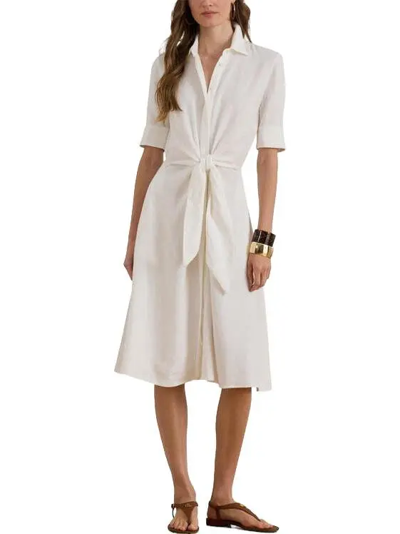 Ralph Lauren Wakana Linen Shirtdress - White