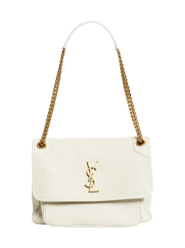 Saint Laurent Medium Niki Leather Shoulder Bag - Crema Soft