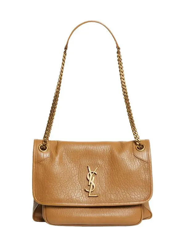 Saint Laurent Medium Niki Leather Shoulder Bag - Dark Cork