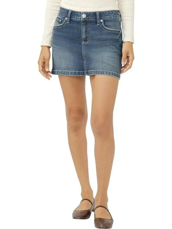 SILVER JEANS CO. Elyse Denim Miniskirt - Corydon
