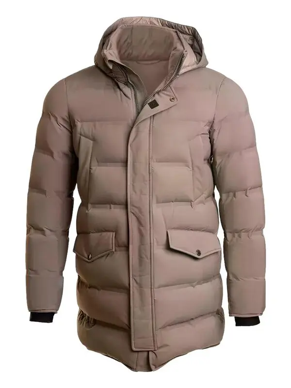 Kiton Hekla Zip Fastening Puffer Coat - Neutrals