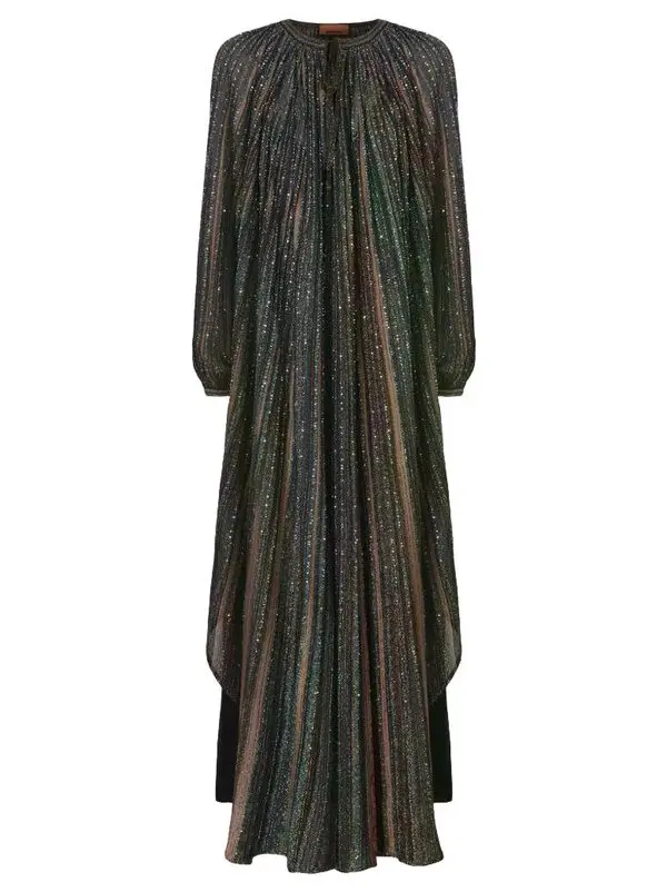 Missoni Lamé Long-sleeve Maxi Dress - Brown