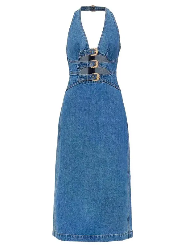 Cult Gaia Halterneck Cut-out Midi Dress - Blue