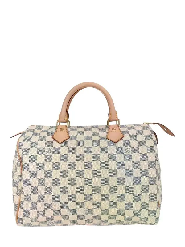LOUIS VUITTON 2009 30 Speedy Damier Azur Tote - White