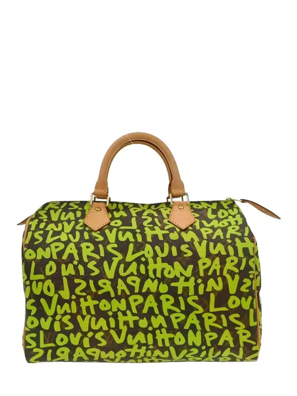 LOUIS VUITTON X Stephen Sprouse 2008 30 Speedy Monogram Graffiti Tote Bag - Brown