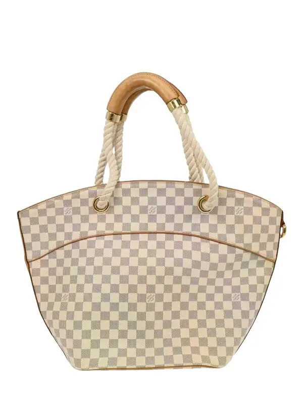 LOUIS VUITTON 2006 Pampelonne Gm Damier Azur Tote Bag - White