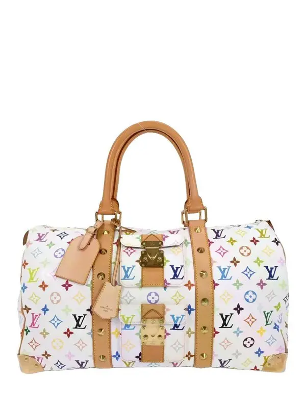 LOUIS VUITTON X Takashi Murakami 2004 Keepall 45 Tote Bag - White