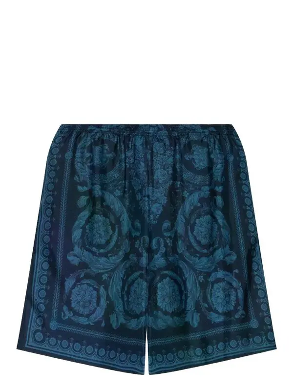 Versace Floral-print Shorts - Blue