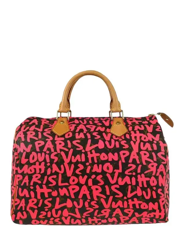 LOUIS VUITTON X Stephen Sprouse 2009 30 Speedy Monogram Graffiti Tote Bag - Brown