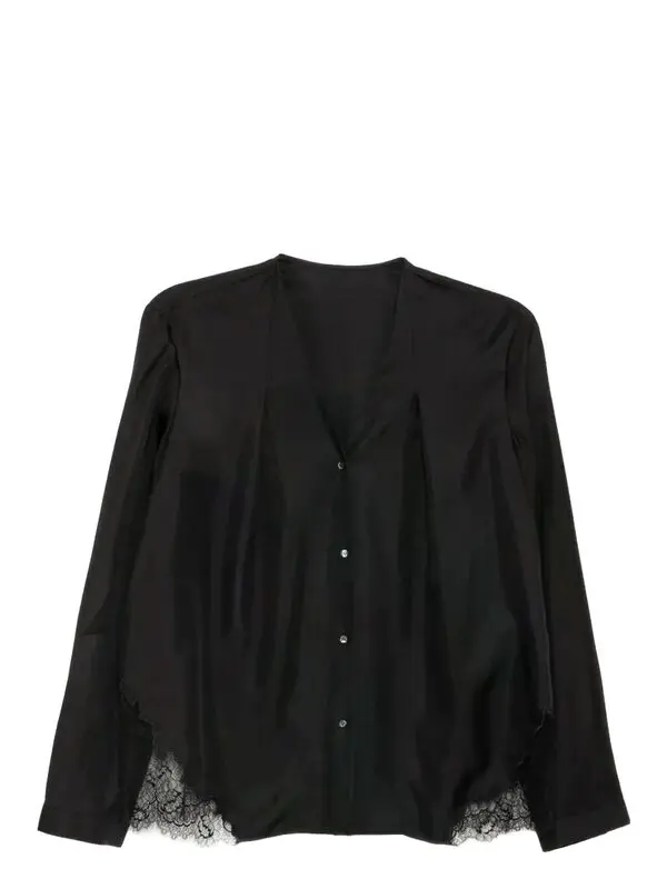 LESS Silk V-neck Shirt - Black