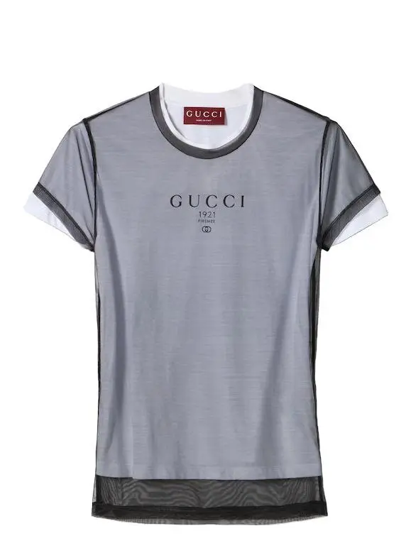 Gucci Double Layered Jersey T-shirt With Print - White