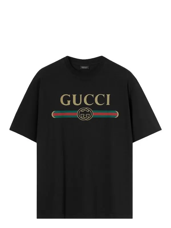 Gucci Silk Blend Jersey T-shirt With Print - Black