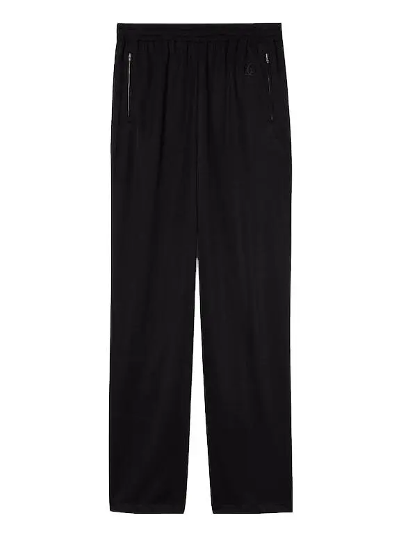 Gucci Jersey Leisure Pants With Double G Embroidery - Black