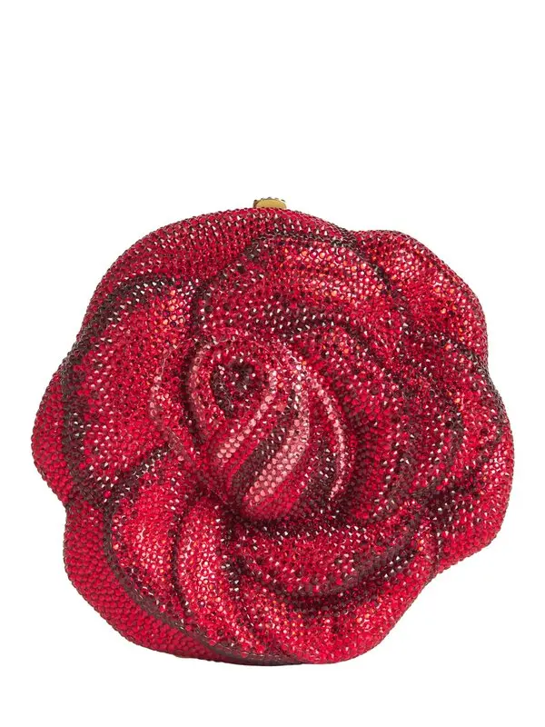 Judith Leiber Crystal-embellished Rose Clutch - Red