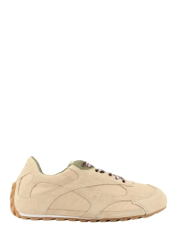 Bottega Veneta Orbit Flash Suede And Nylon Blend Sneakers - Beige
