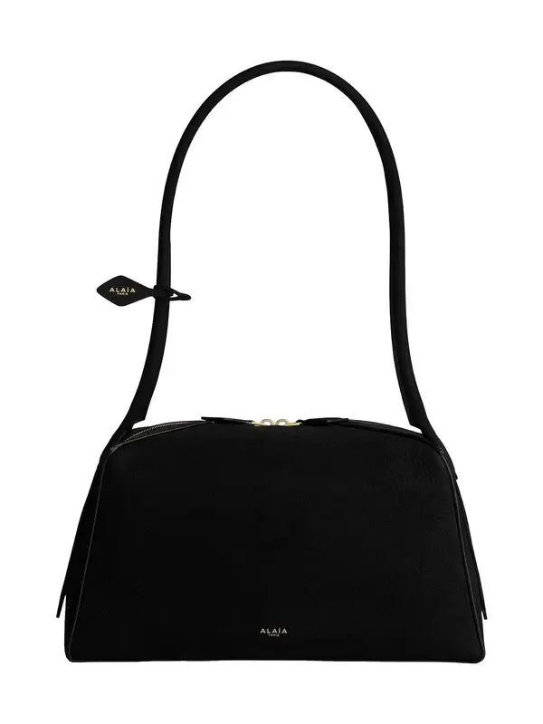 Alaïa Le Bouledogue Nubuck Shoulder Bag - Black