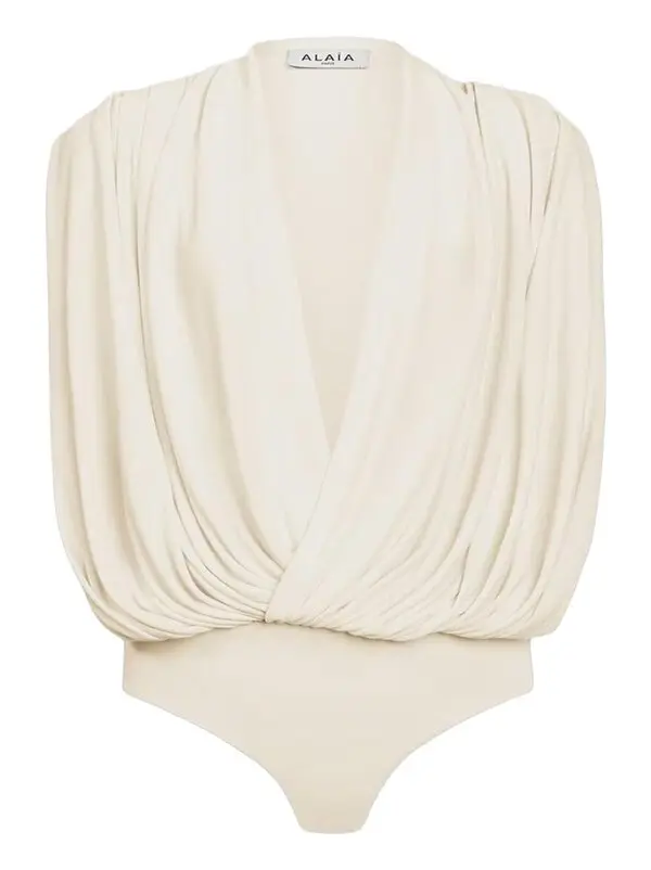 Alaïa Hooded Viscose Body Top - White