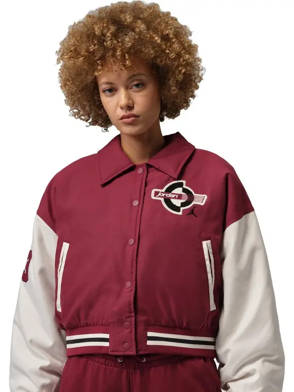 JORDAN Brooklyn Therma-fit Varsity Jacket - Red