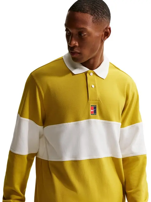 Nike Court Heritage Tennis Long-sleeve Polo - Yellow