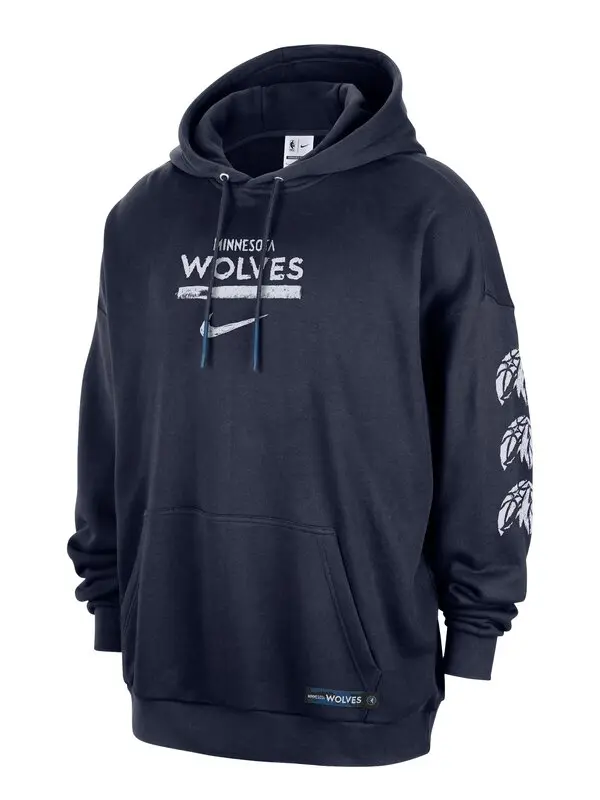 Nike Minnesota Timberwolves Courtside Jordan Nba Club Premium Pullover Hoodie - Blue