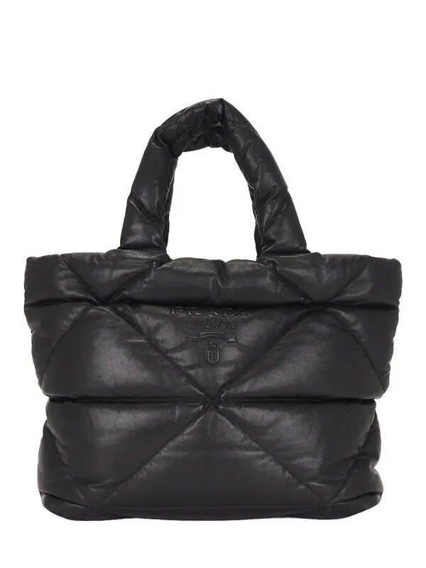 Prada Nappa Padded Tote Bag - Black